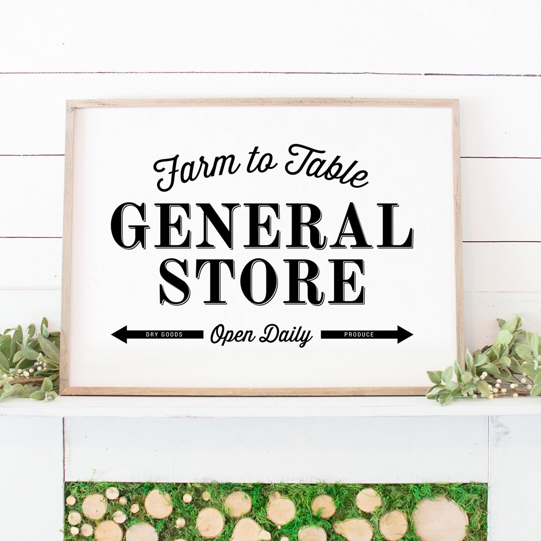 Farm to Table General Store Printable Wall Art for Modern Farmhouse ...