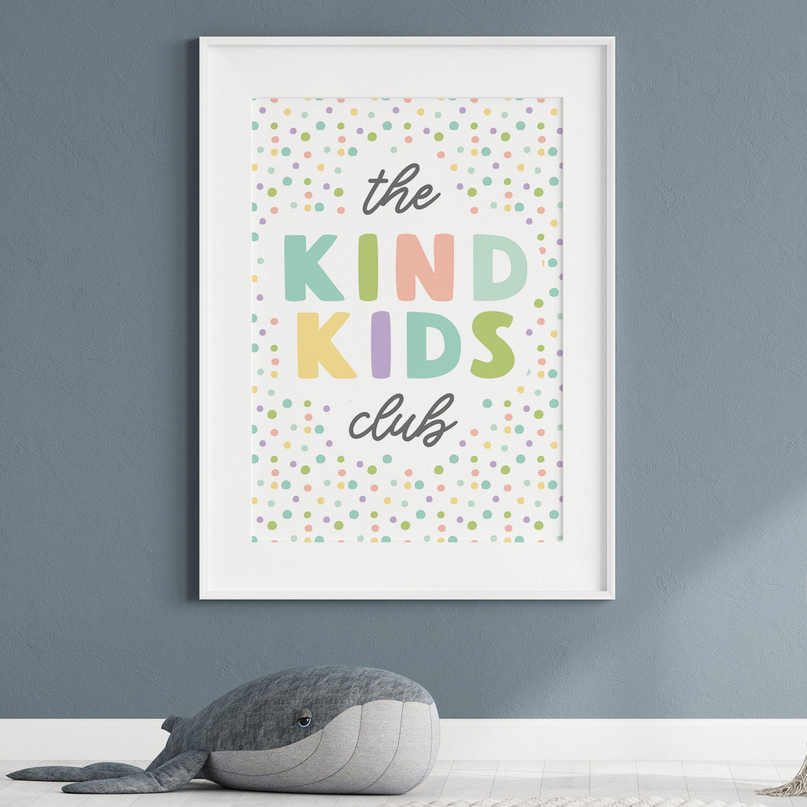 The Kind Kids Club Printable Polkadot Playroom Poster, Pastel Kids ...