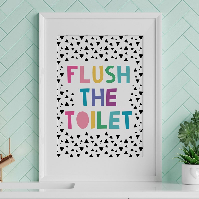 Flush the Toilet, Nursery Bathroom Decor Kids Bathroom Art Printable ...