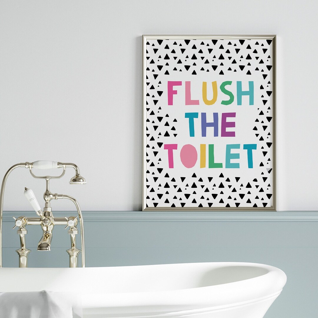 Flush the Toilet, Nursery Bathroom Decor Kids Bathroom Art Printable ...