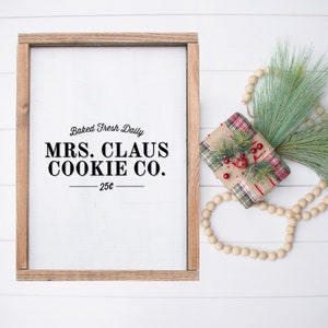 Mrs. Claus Cookie Co. Printable Wall Art, Farmhouse Style Christmas ...