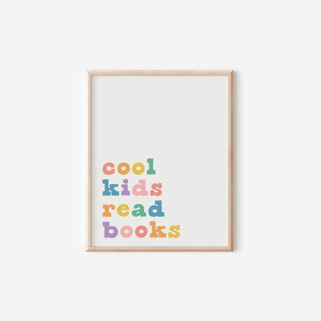 Cool Kids Read Books Print, Playroom Wall Decor, Homeschool Poster ...