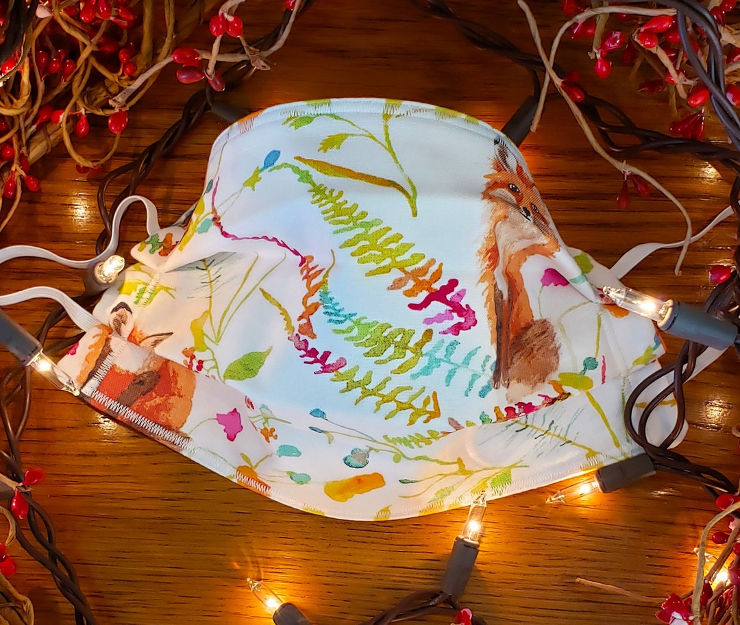Fox Face Masks, Reusable, Reversible, Triple Layered, Quilter's Cotton ...