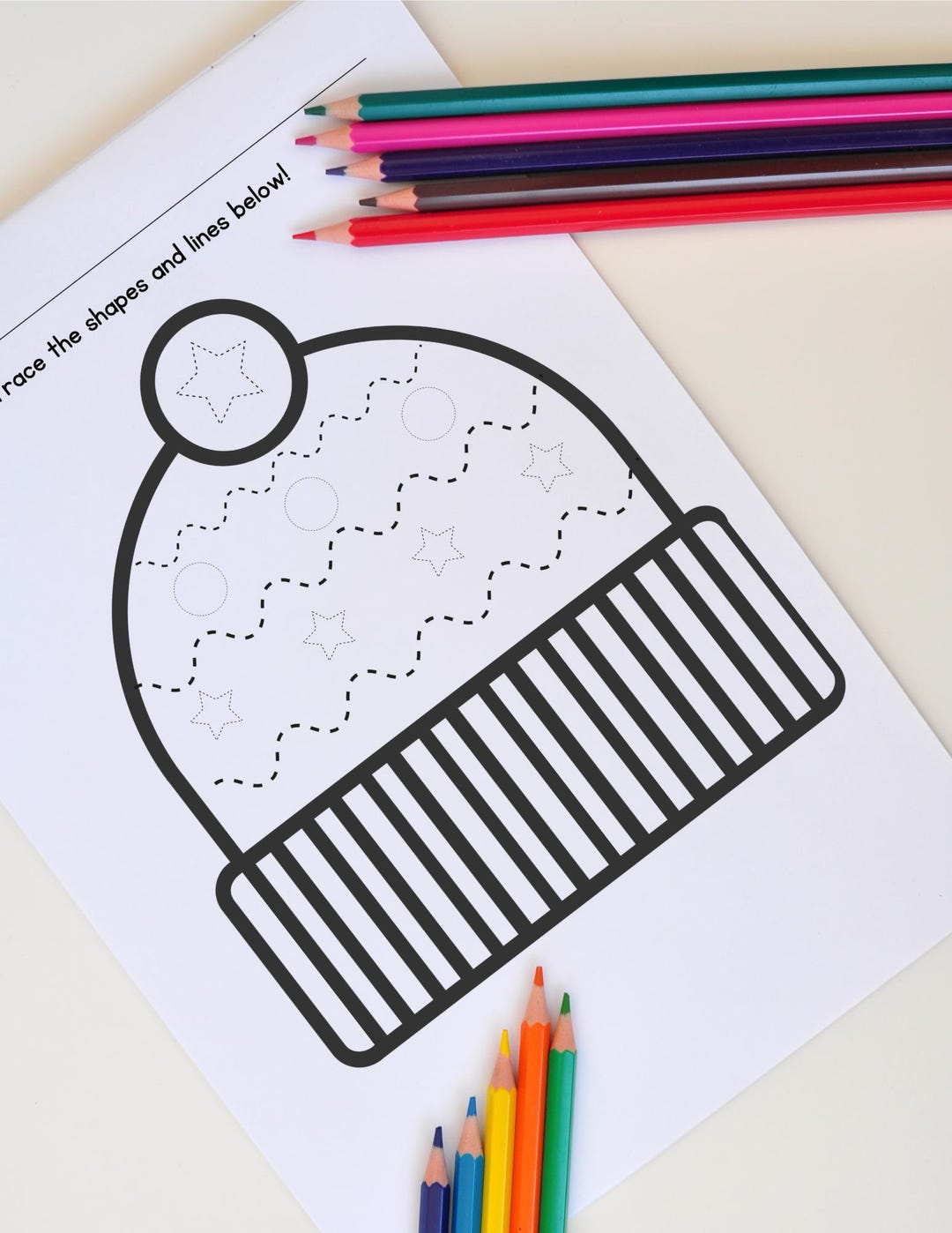 Preschool Winter Tracing Worksheets - Etsy