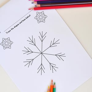 Preschool Winter Tracing Worksheets - Etsy