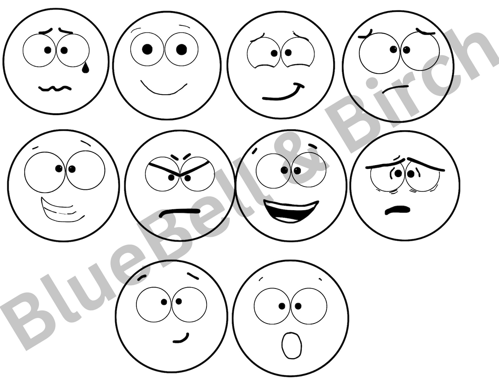 Emotions Coloring - Etsy