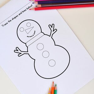 Preschool Winter Tracing Worksheets - Etsy