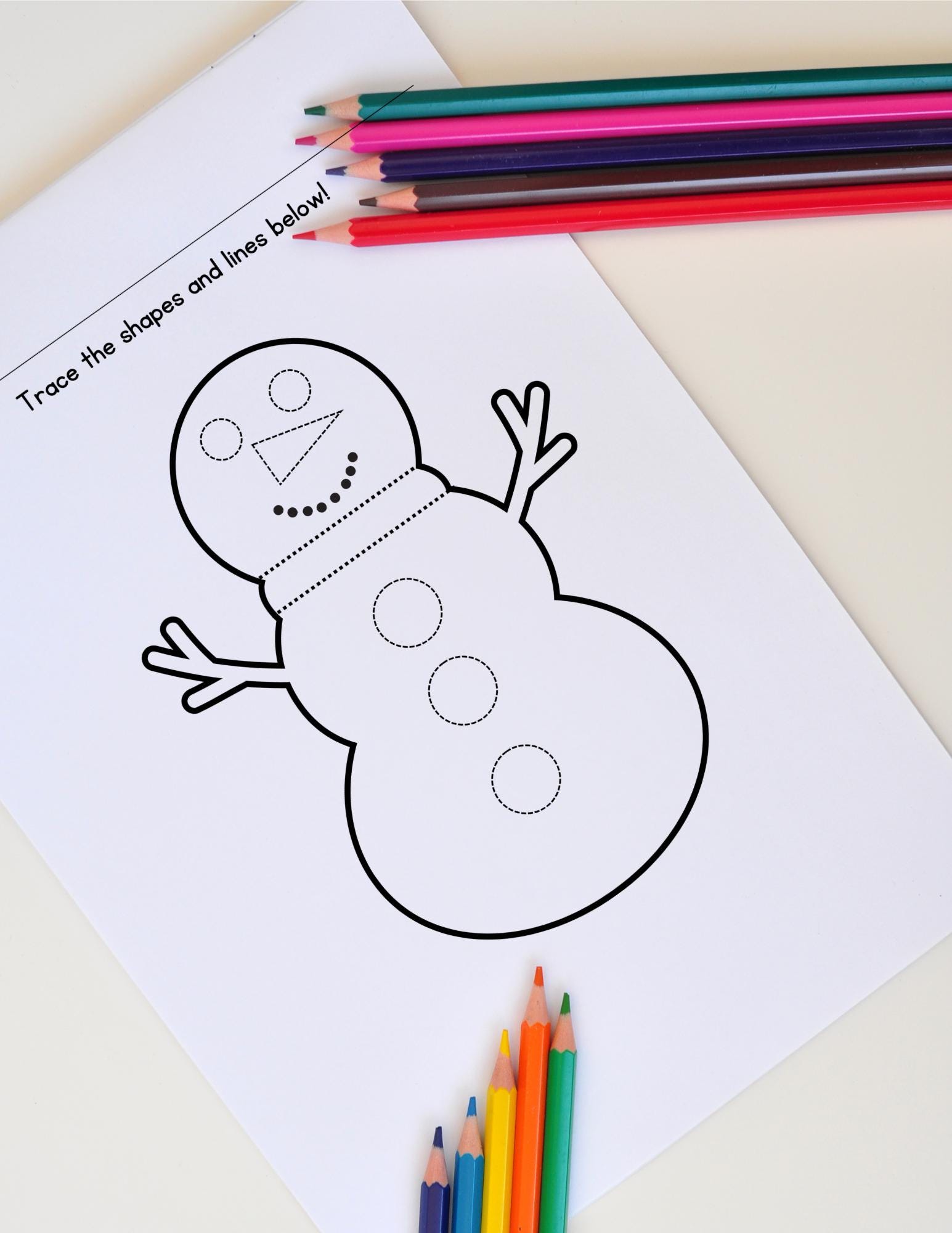 Preschool Winter Tracing Worksheets - Etsy
