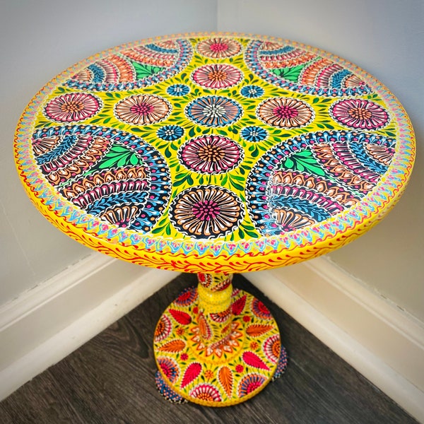 Painted Round Table - Etsy