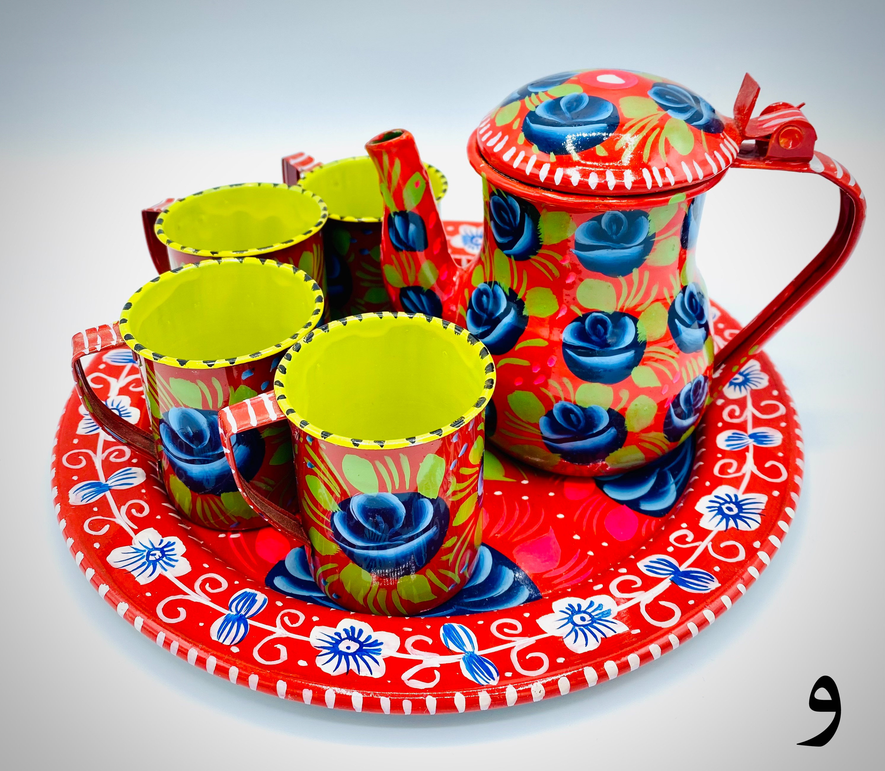 Hand Painted Traditional Teapot Chainak Set | Etsy