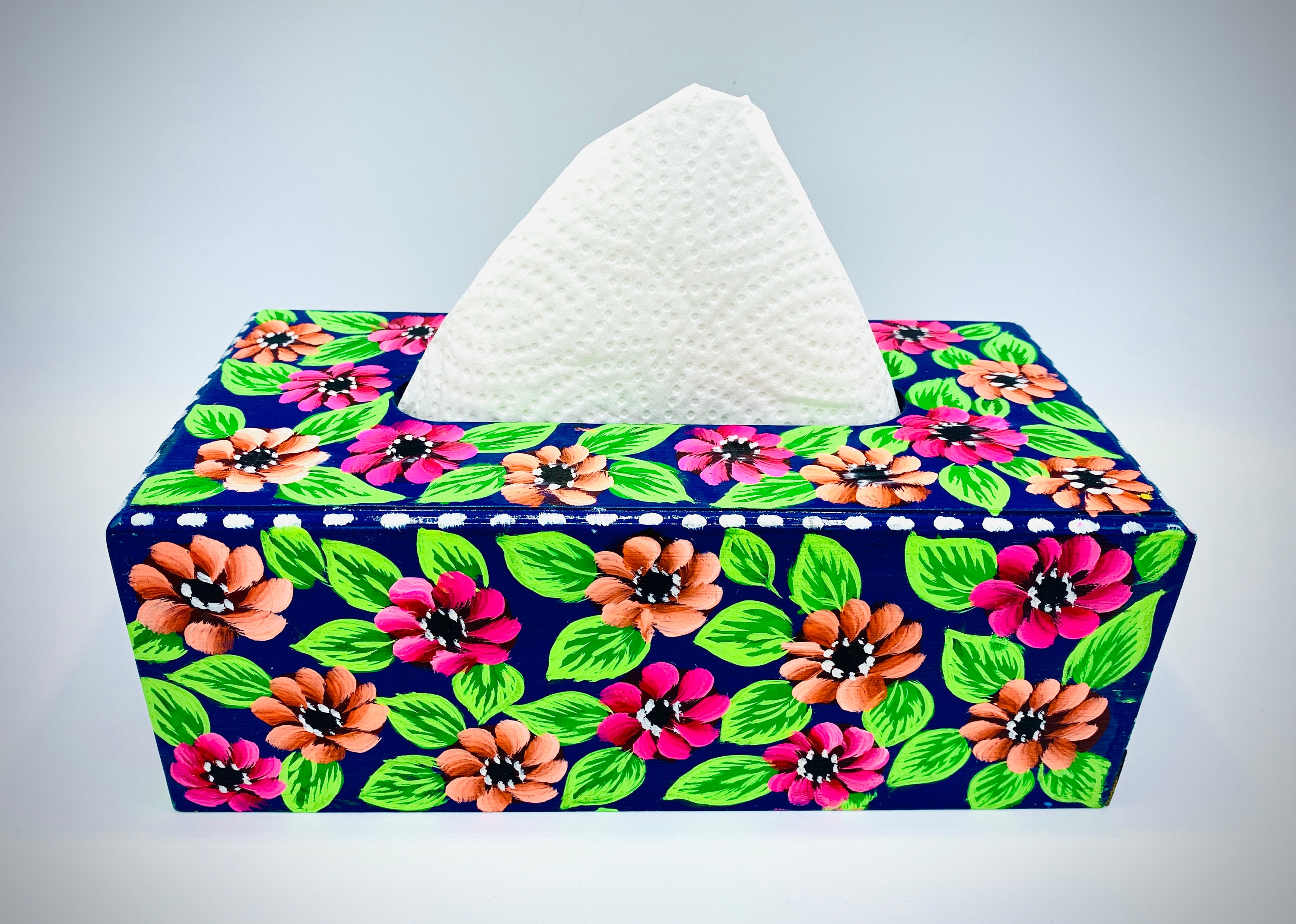 Hand Painted Truck Art Tissue Box | Etsy