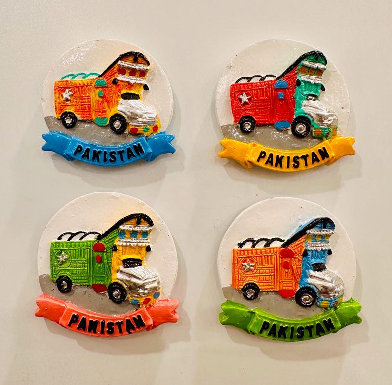 Pakistani Truck Art Fridge Magnets – Colorful Folk Art Souvenir Magnets ...
