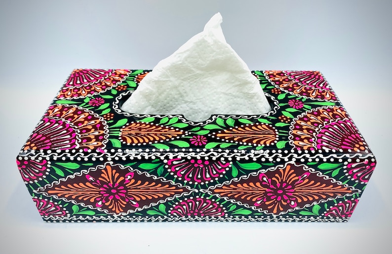 Hand Painted Truck Art Tissue Box | Etsy