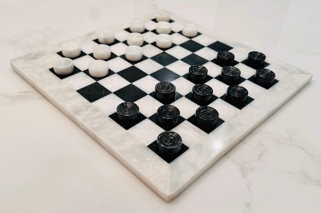 Hand-carved Marble & Onyx CHECKER Pieces ONLY | Draught Pieces | Board ...