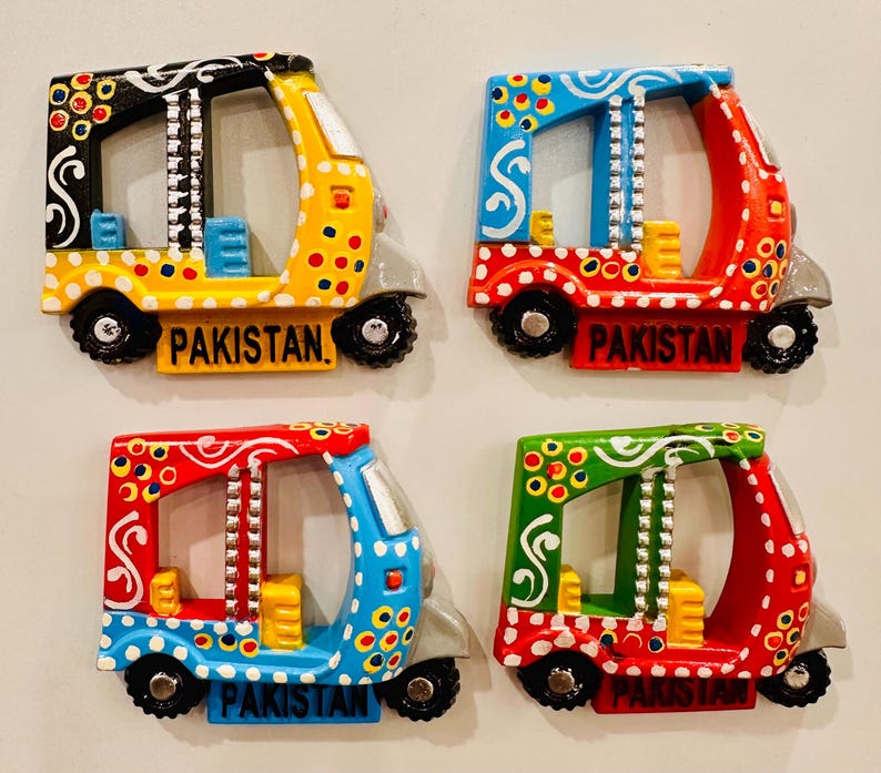Pakistani Truck Art Fridge Magnets – Colorful Folk Art Souvenir Magnets ...