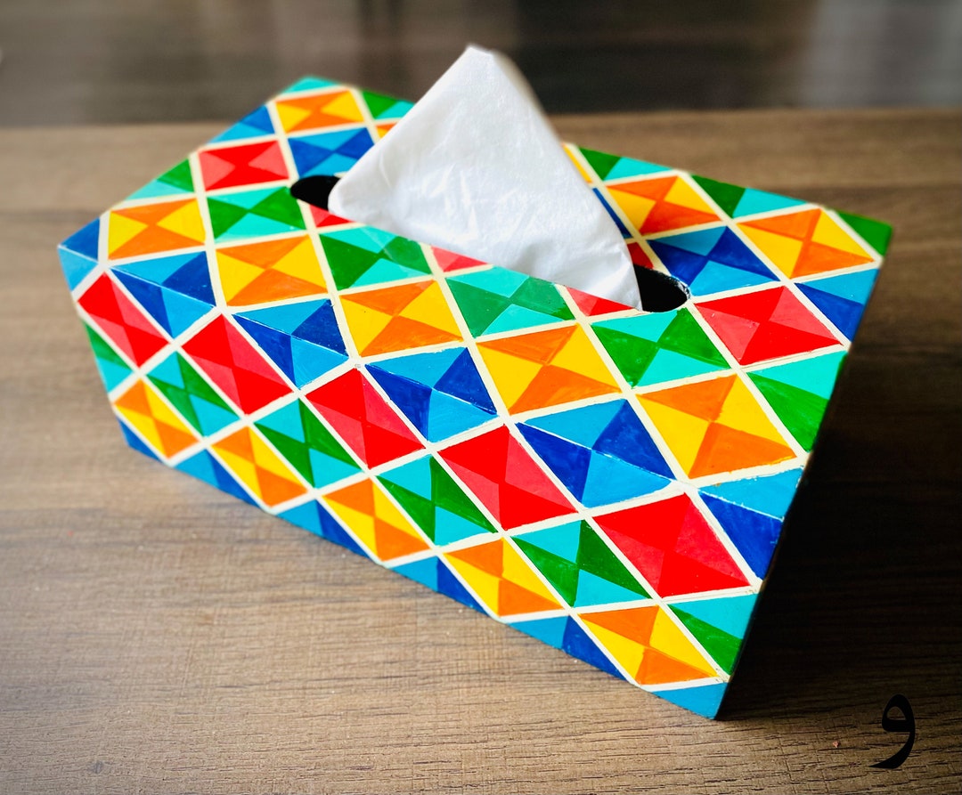 Hand Painted Truck Art Tissue Box - Etsy