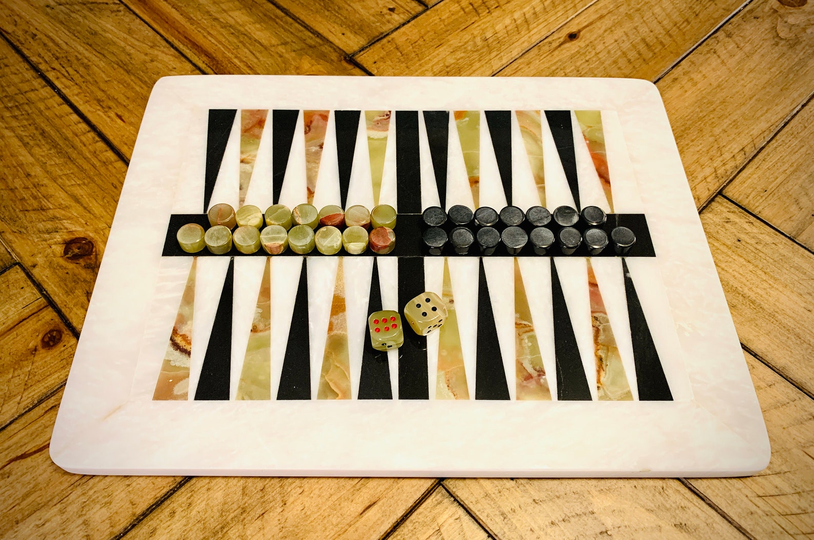 Vintage Marble Backgammon Board Game 12 & 15 - Etsy