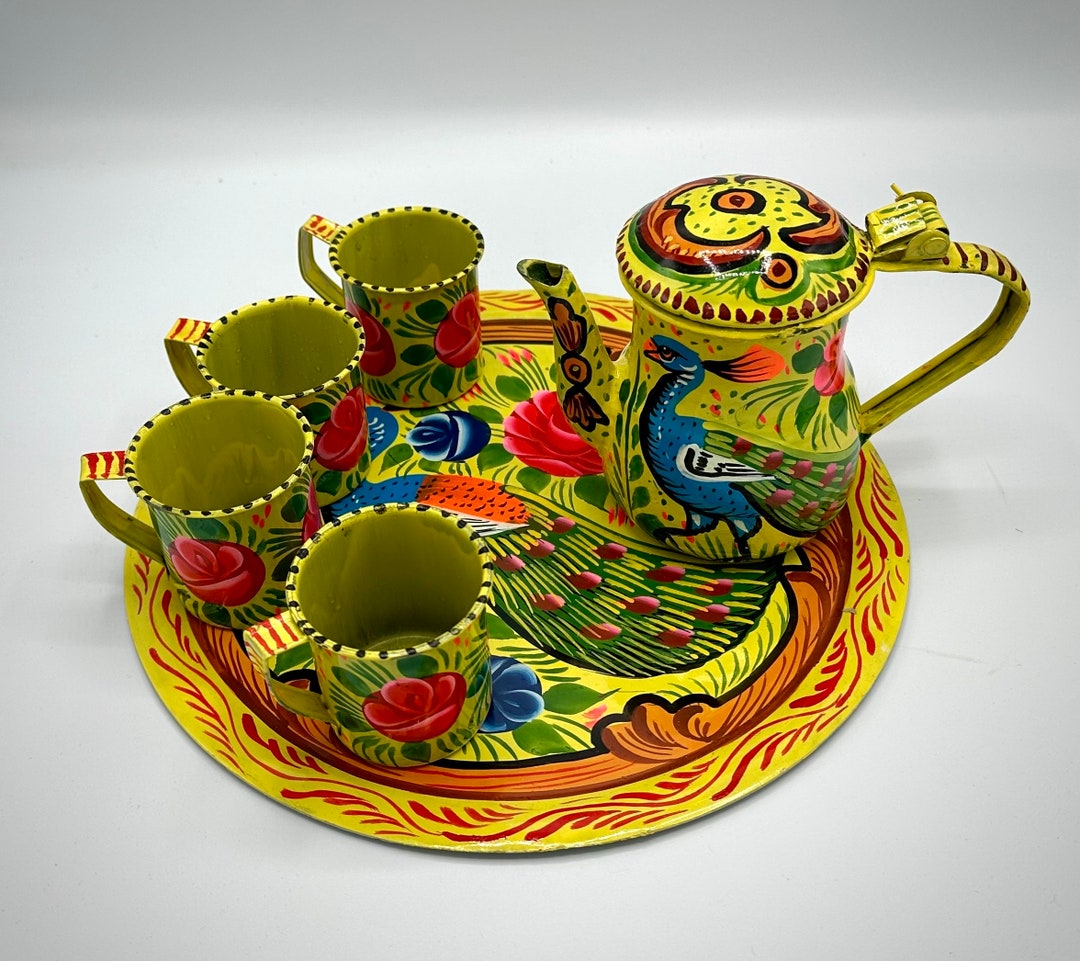 Hand Painted Traditional Teapot chainak Set Small - Etsy