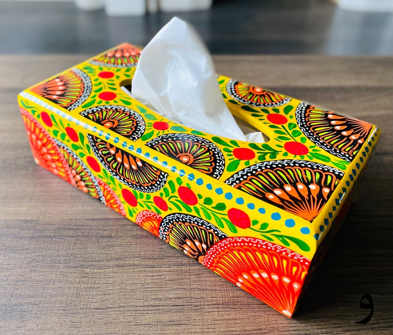 Hand Painted Truck Art Tissue Box - Etsy