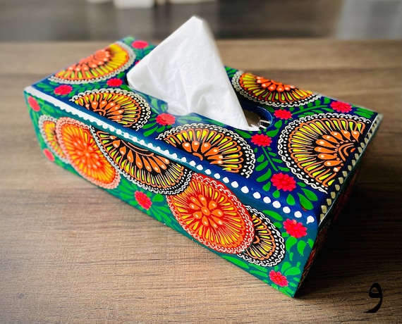 Hand Painted Truck Art Tissue Box - Etsy