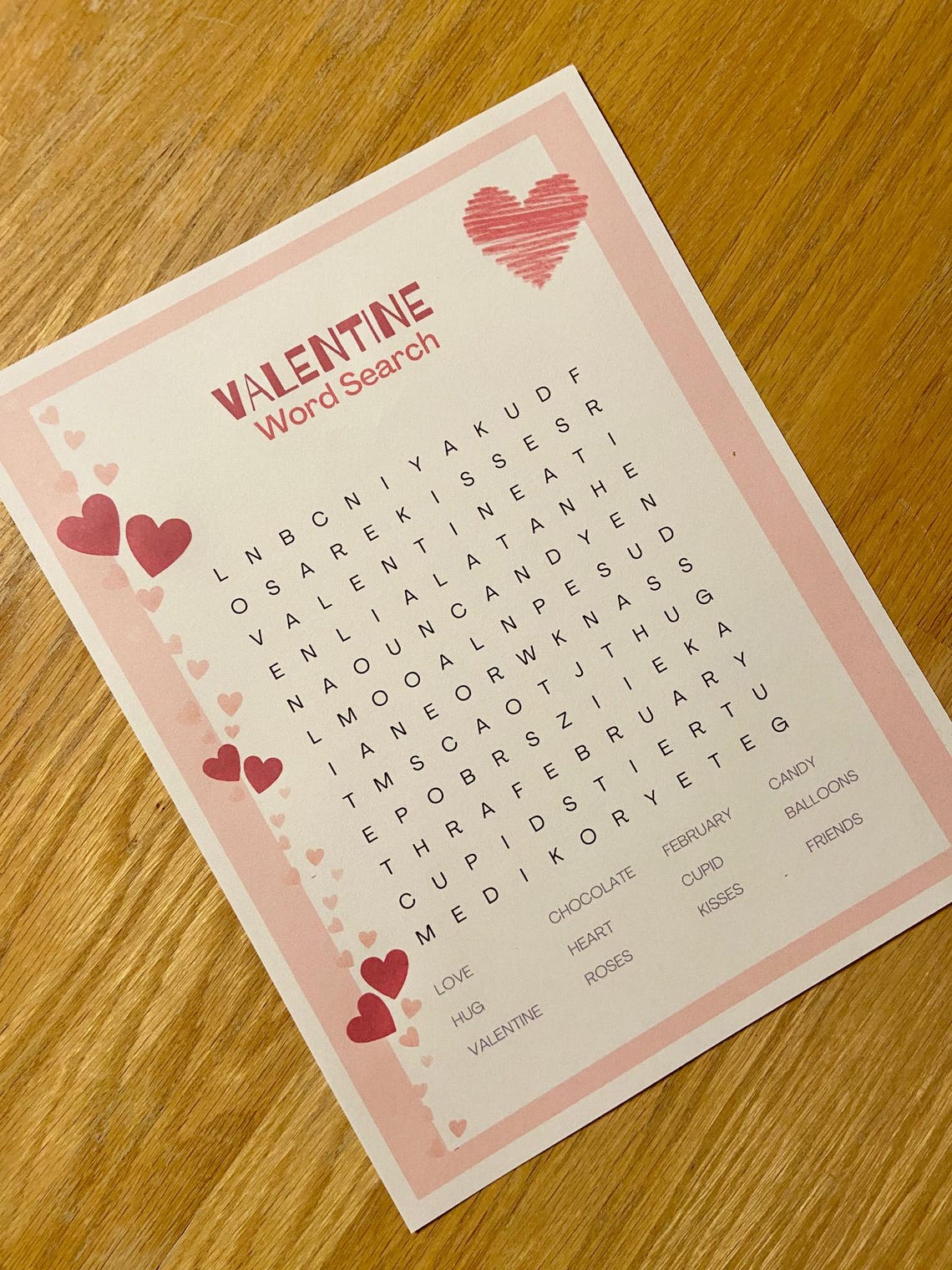 Printable Valentine Word Search for Elementary School Valentine Parties ...