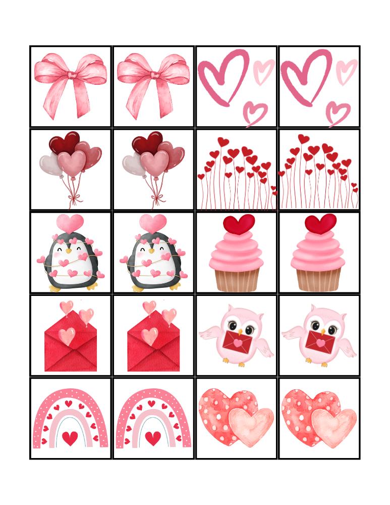 Printable Valentine Memory Match Game for School or Home Parties - Etsy