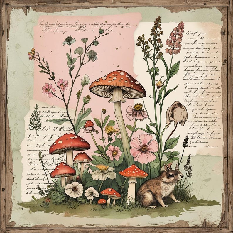 Cottage Core Digital Scrapbook Kit - Etsy