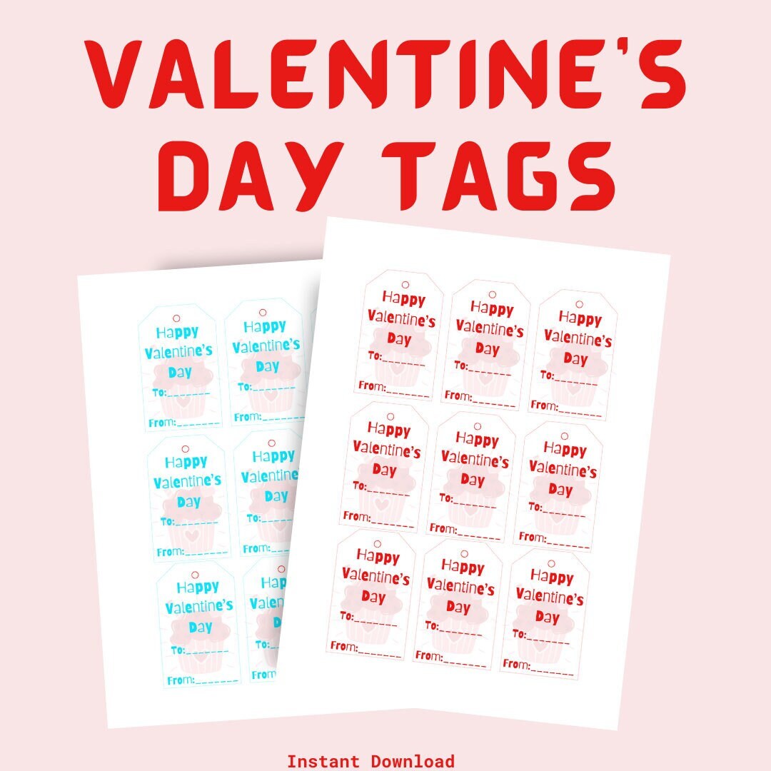 Printable Valentine's Day Gift Tags, Instant Download - Etsy
