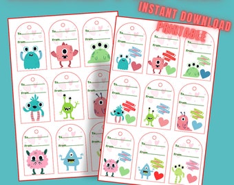 Printable Valentine's Day Gift Tags, Instant Download - Etsy