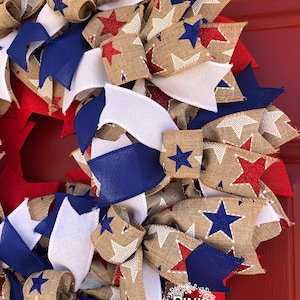 Independence Day Front Door Wreath, 4th of July Door Hanger, Red White ...