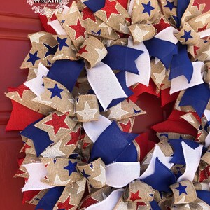 Independence Day Front Door Wreath, 4th of July Door Hanger, Red White ...