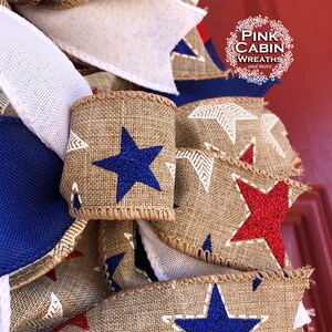 Independence Day Front Door Wreath, 4th of July Door Hanger, Red White ...