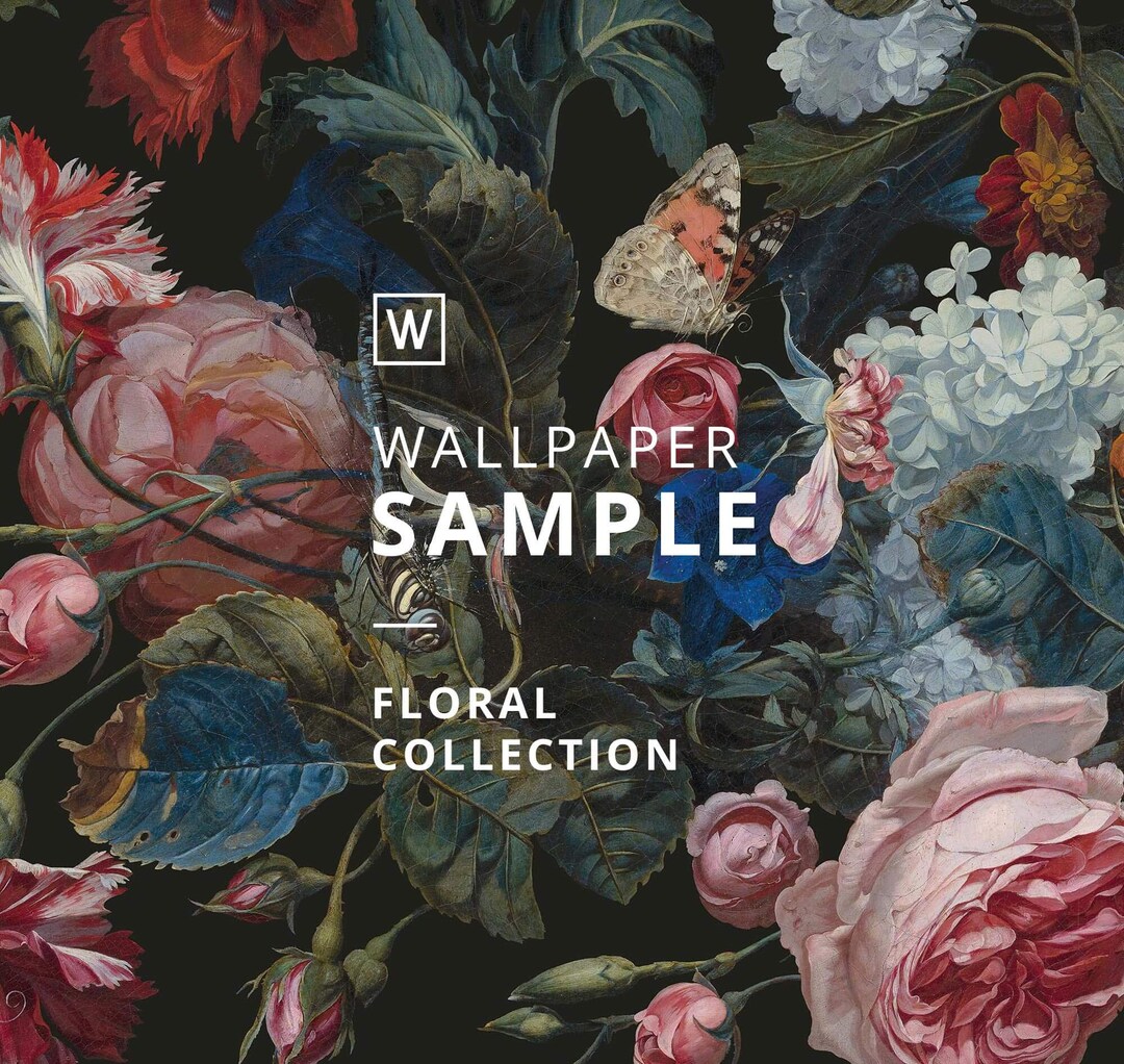 WALLPAPER SAMPLE W11.8"xh33" Order #F1-F16 || FLORAL || Peel&stick or ...