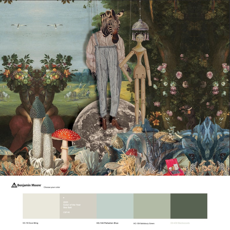 Puppets Collage Wallpaper: Peel & Stick Fairy Tale Wall Mural #W5 - Etsy