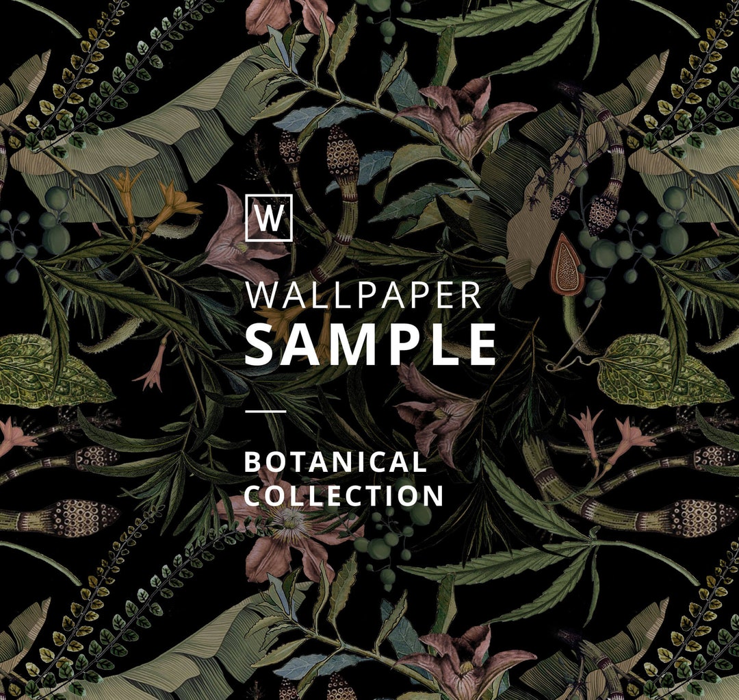 Botanical Wallpaper Sample: Peel and Stick Mural (w11.8"xh33") - Etsy