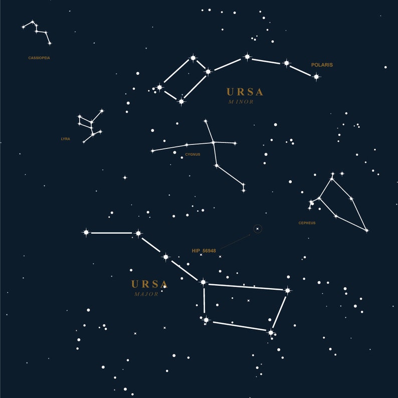 Kids wallpaper Ursa Major constellation pattern | Etsy