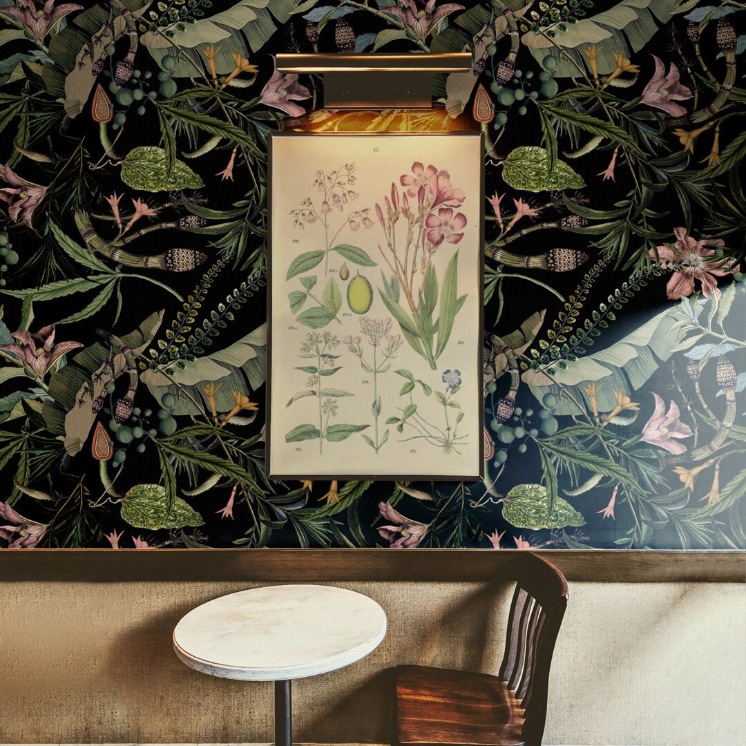 Botanical Wallpaper Magic Forest Wall Mural Plants | Etsy Canada