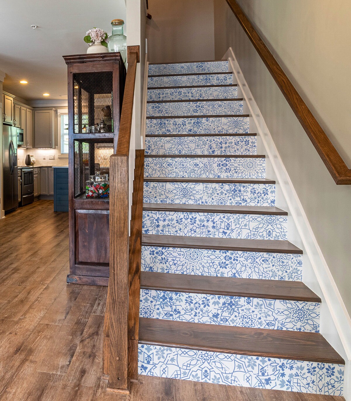 Art Deco Stair Riser Removable Stair Sticker Decals Blue | Etsy