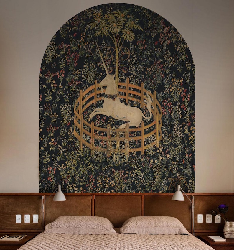 Vintage Unicorn Arch Wall Decal: Peel and Stick Art Mural - Etsy