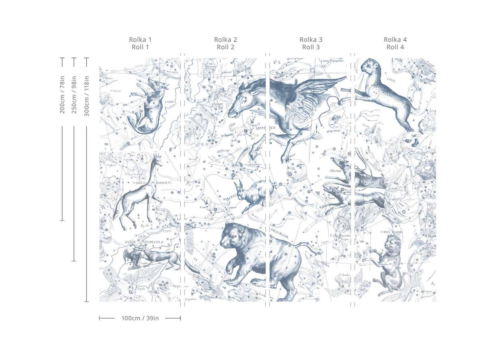 Kids Wallpaper Blue Astral Constellation Pattern Cosmic - Etsy