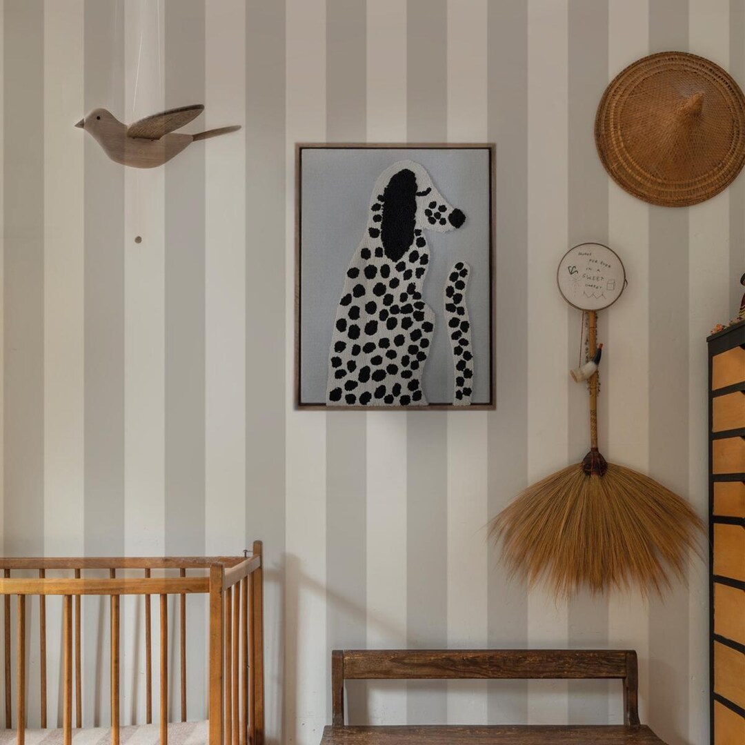 Bold Stripe Ash Wallpaper: Custom Size, Peel and Stick - Etsy