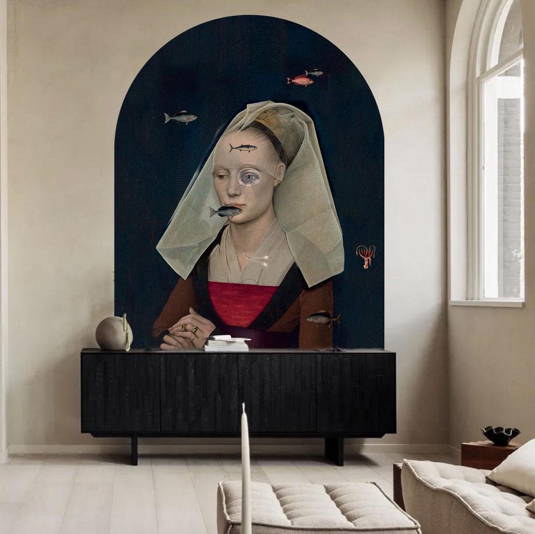 Renaissance Lady Arch Wallpaper: Peel and Stick Wall Mural - Etsy