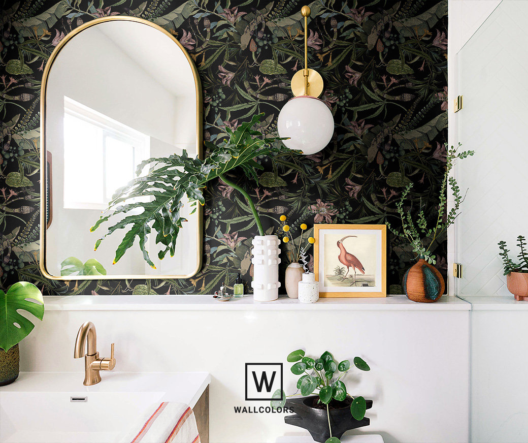 Botanical Wallpaper Magic Forest Wall Mural Plants - Etsy UK