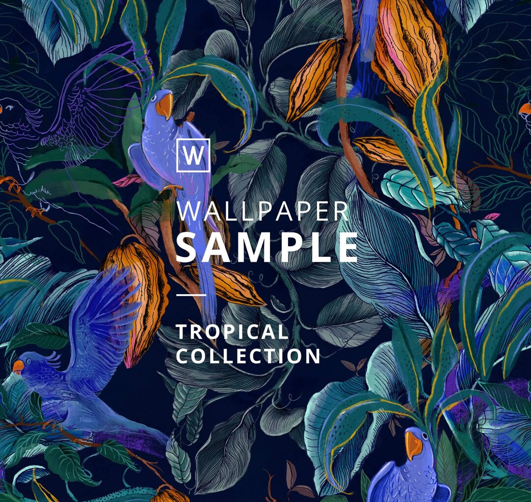 WALLPAPER SAMPLE W11.8"xh33" Order #T1-T31 || TROPICAL || Removable or ...