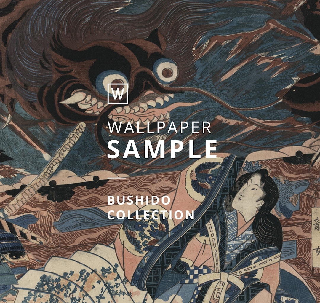 WALLPAPER SAMPLE W11.8"xh33" Order #J1-J7 || BUSHIDO || Oriental Wall ...