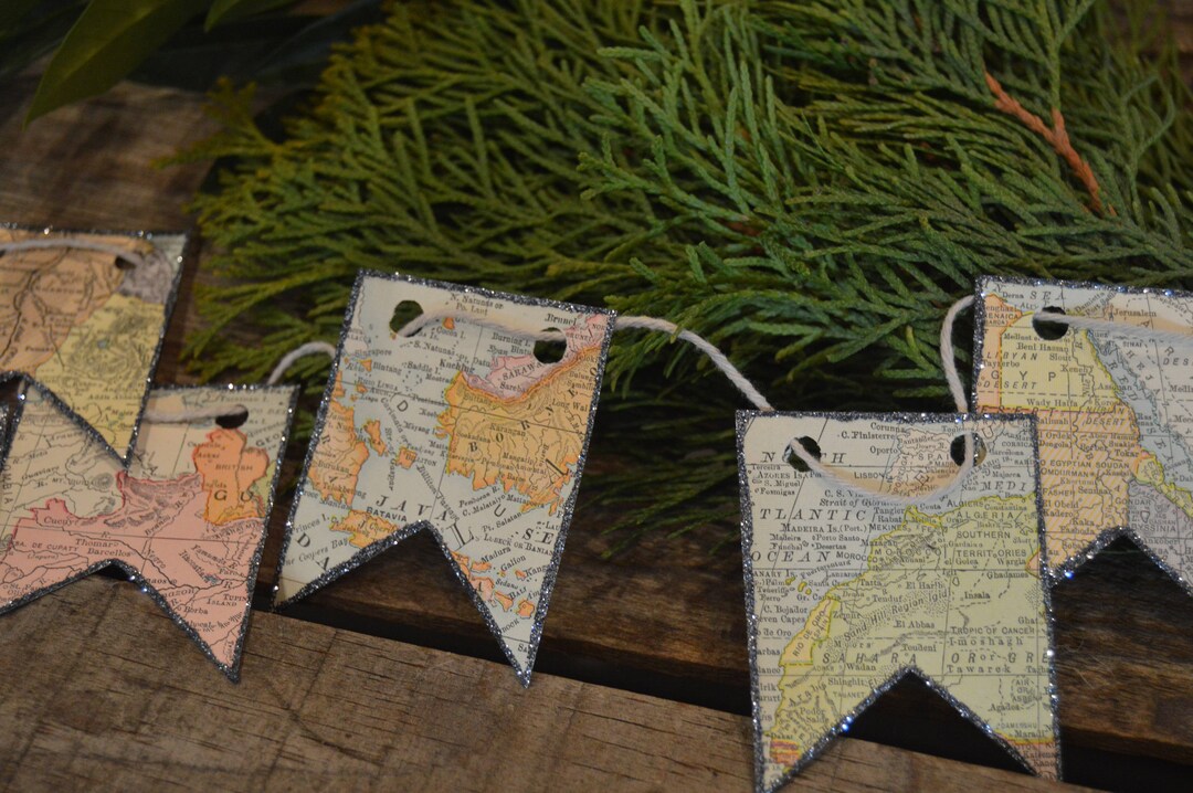 Vintage Map Banner - Etsy