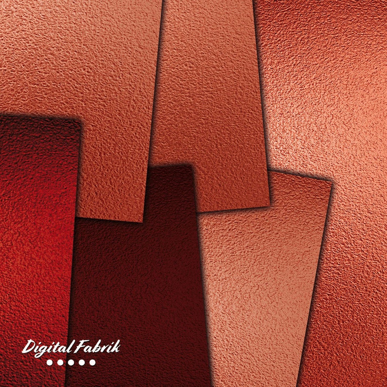 Red Metallic Foil Scrapbook Paper, 12 Digital Papers, Red Digital Paper ...