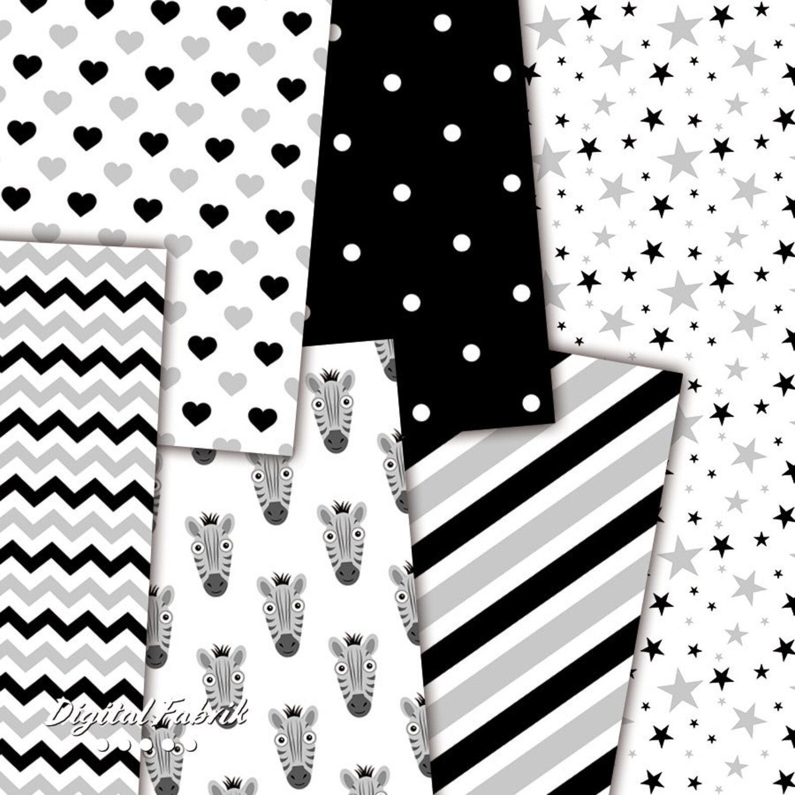 Zebra Digital Papers Scrapbooking Papers Zebra Clipart - Etsy