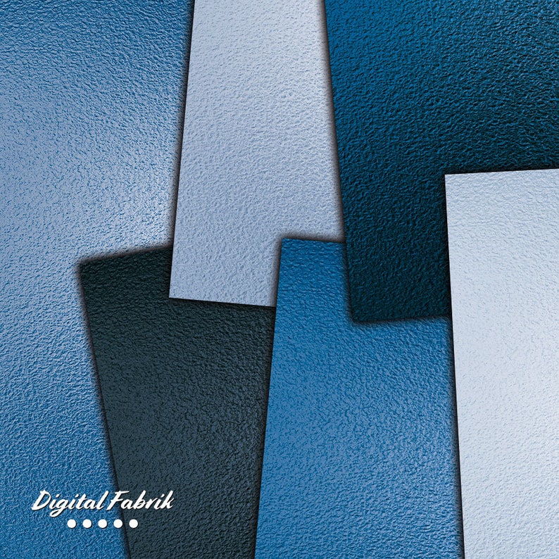 Blue Metallic Foil Scrapbook Paper, 12 Digital Papers, Blue Digital ...