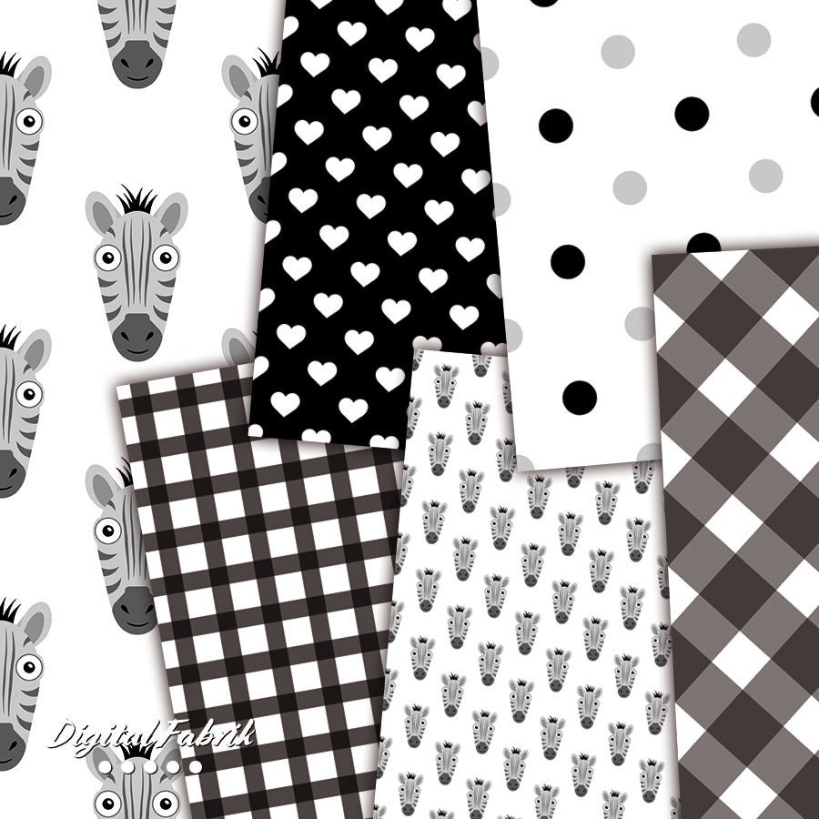 Zebra digital papers scrapbooking papers zebra clipart | Etsy